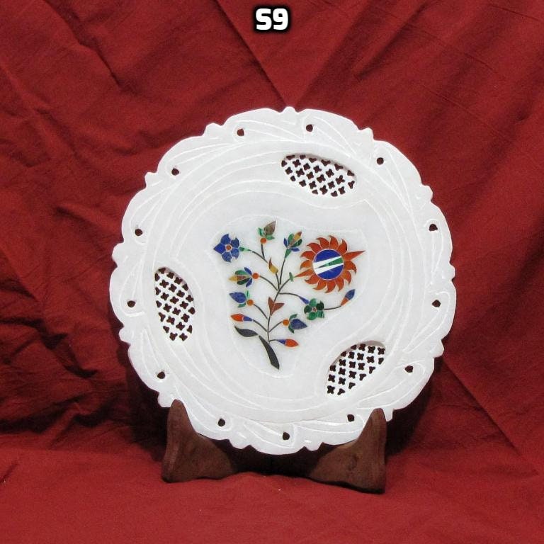 Hand Carved Decorative Plate Stone Inlay Pietra - Etsy Canada
