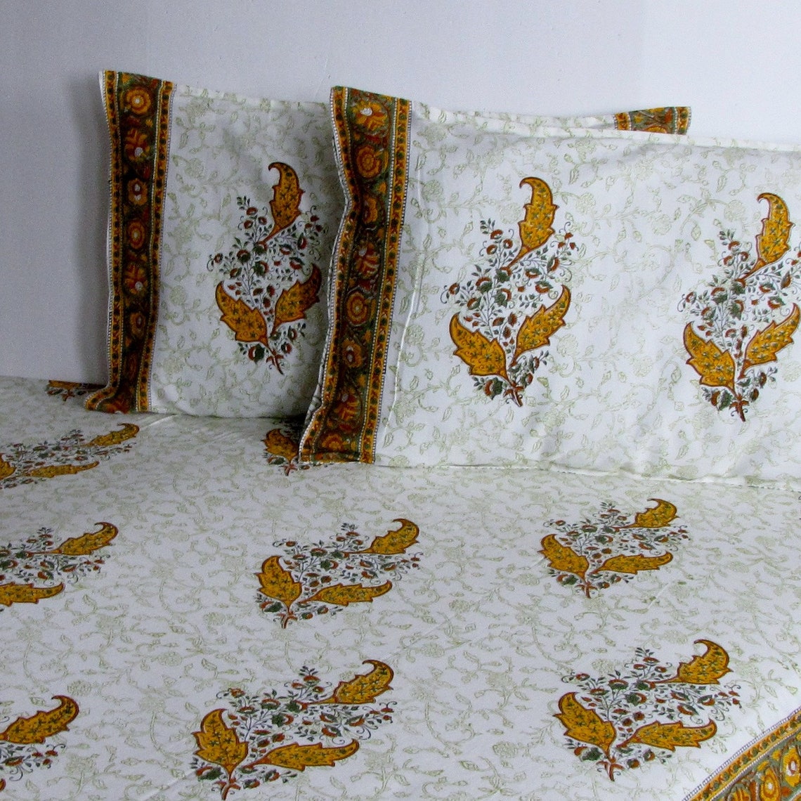 Hand Block Print Cotton Bedsheetbedspreadbeddingbed | Etsy