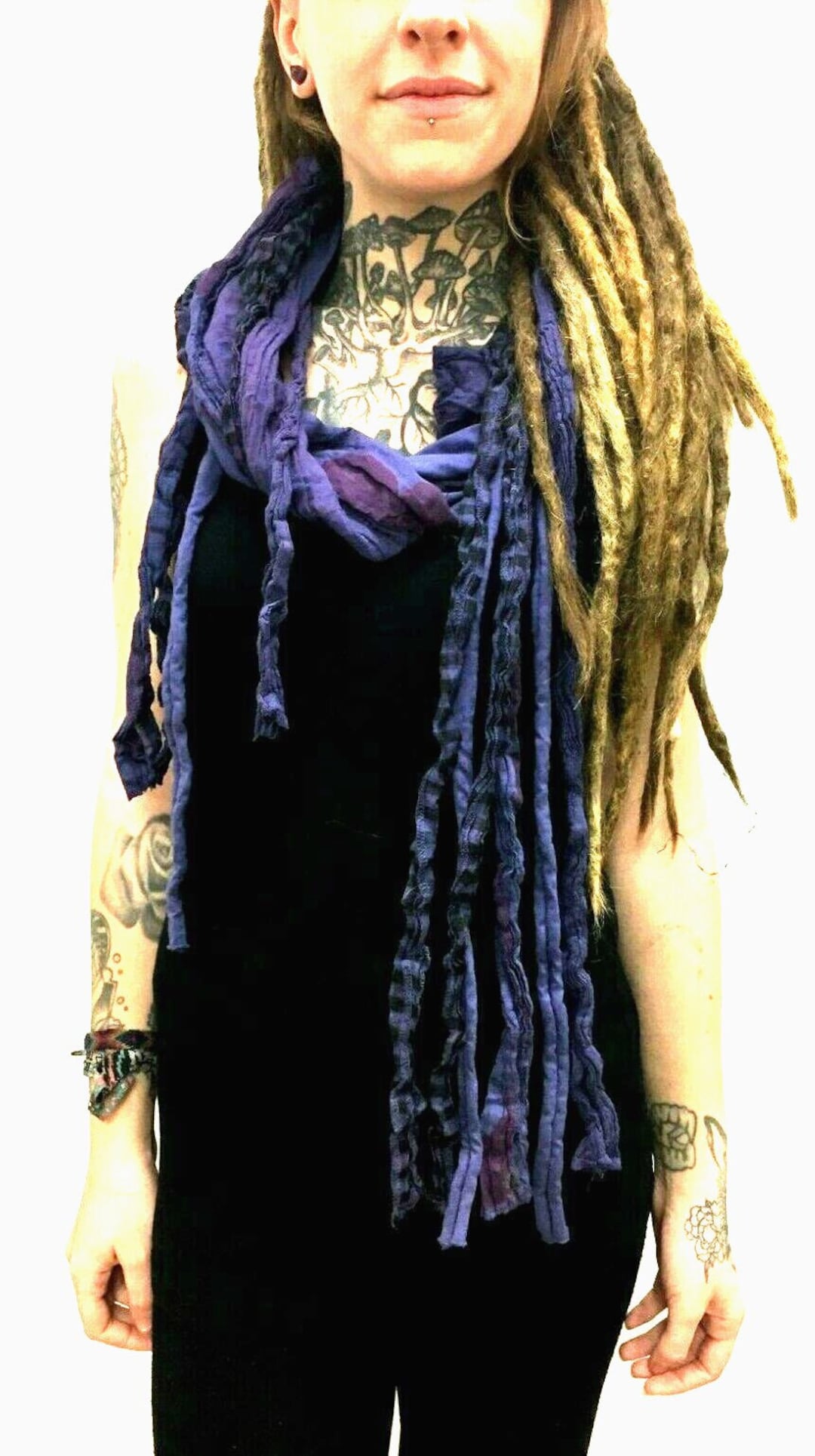 Purple Scarf Wrap Pashmina Shawl Boho Hippy Style Emo Goth - Etsy