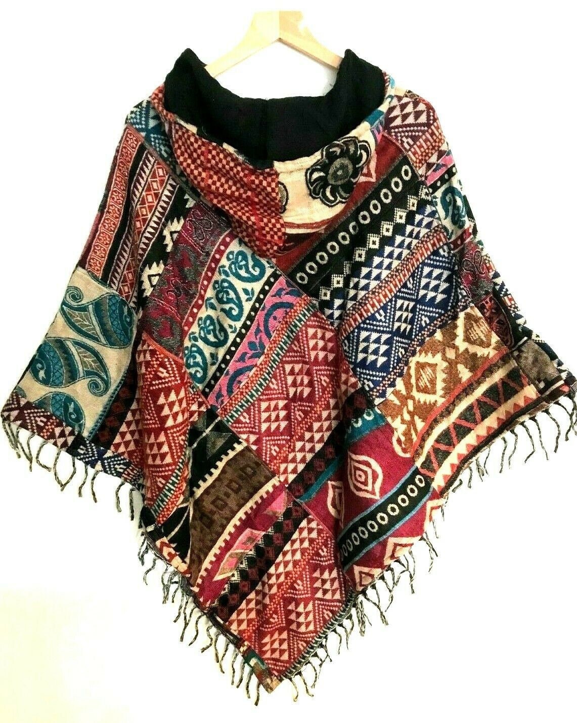 Unique Patchwork PONCHO Handmade Hippy, Boho, Festival Style Unique Patchwork PONCHO Handmade Hippy, Boho, Festival Style