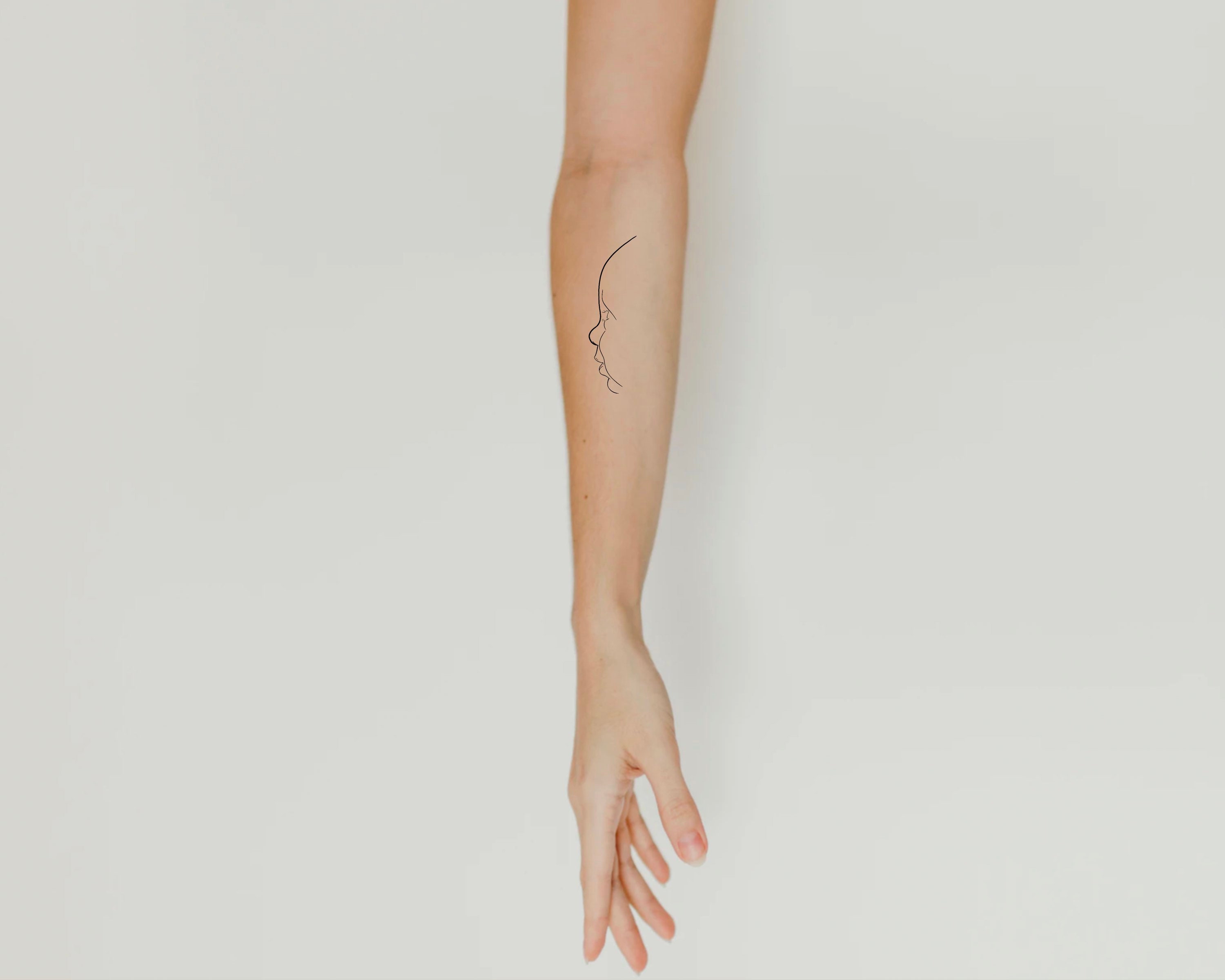 Child Side Profile | Minimal Tattoo Design - Etsy