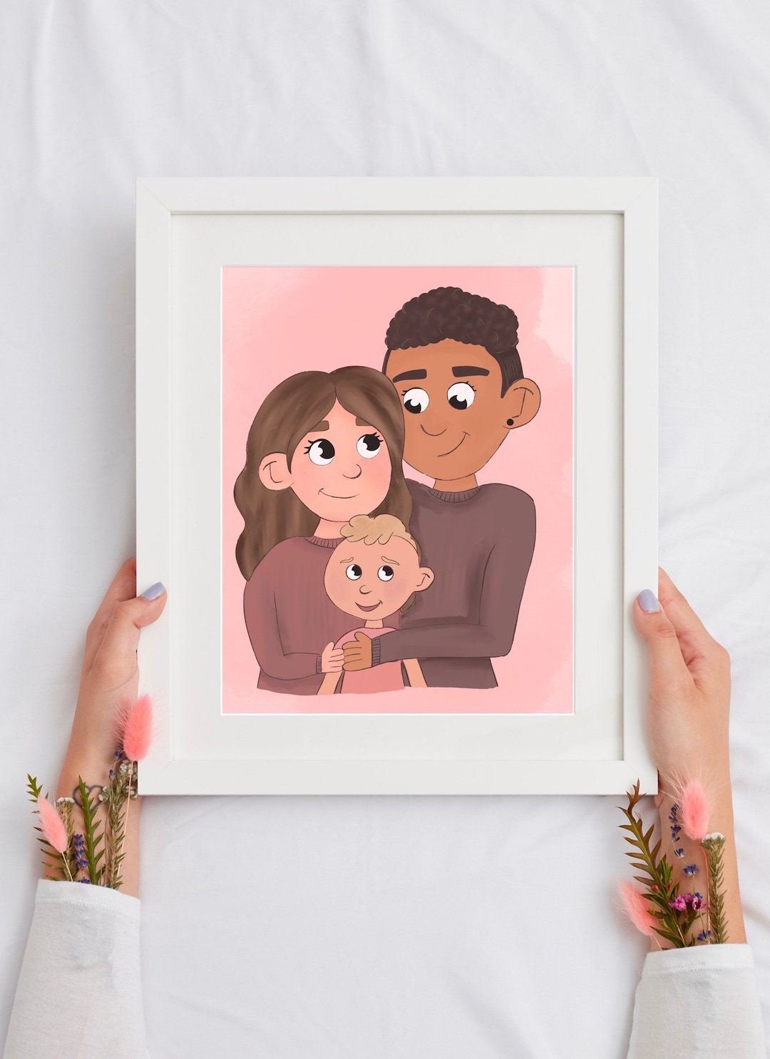 Cartoonized & Stylized Family Portrait Bust Only Digital Product ...