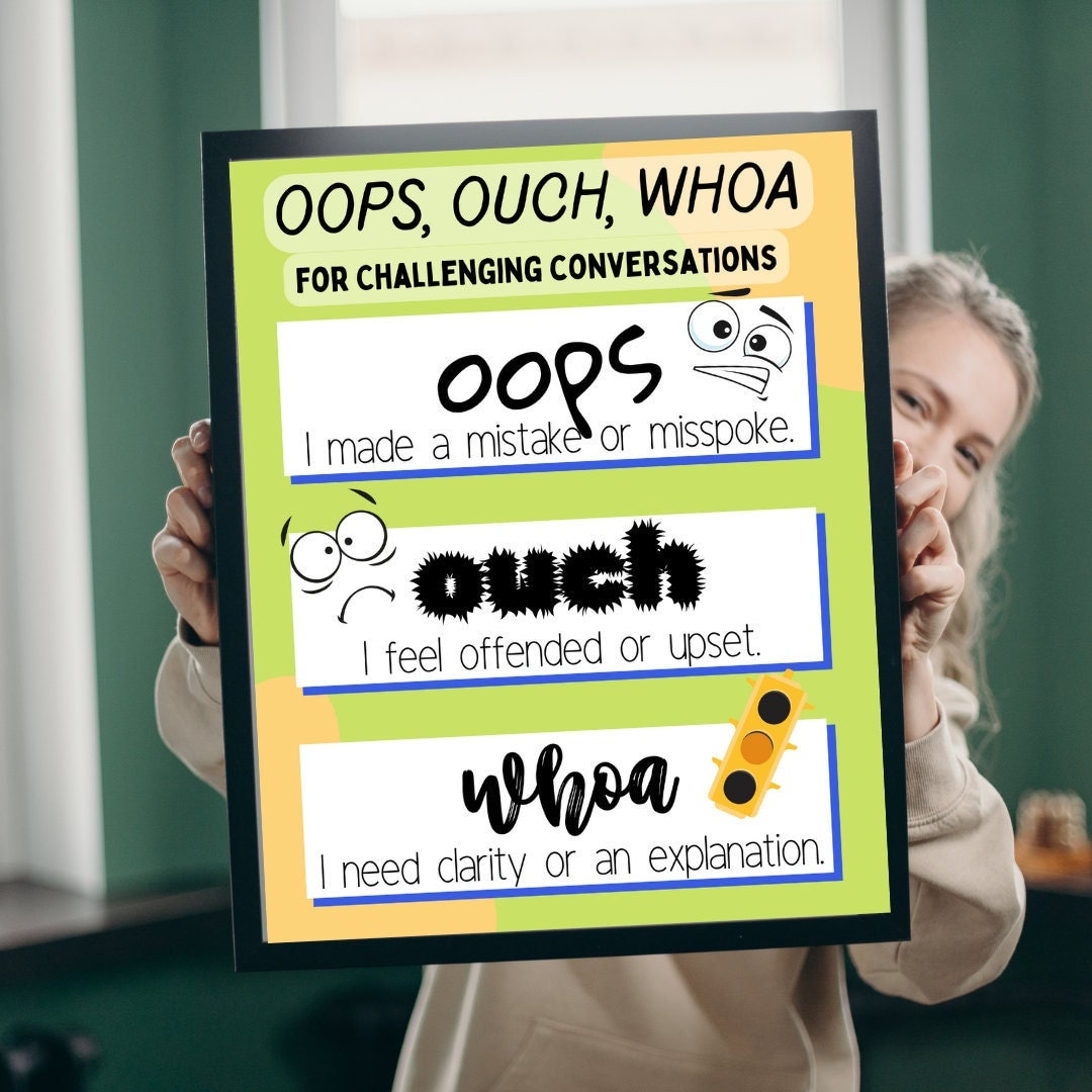Oops Ouch Whoa for Challenging Conversations | Teaching Tool | Poster | Digital Download ...