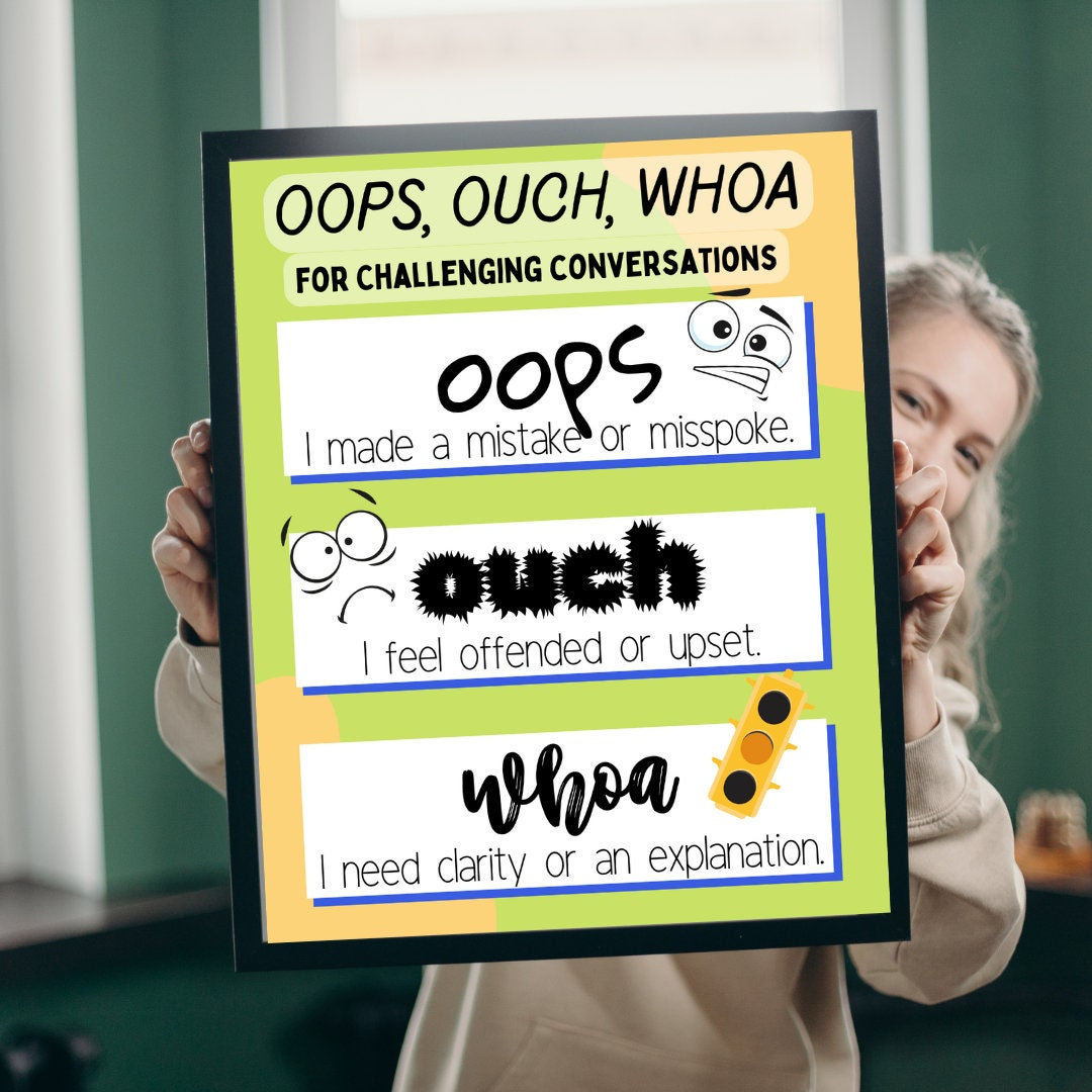 Oops Ouch Whoa for Challenging Conversations | Teaching Tool | Poster | Digital Download ...
