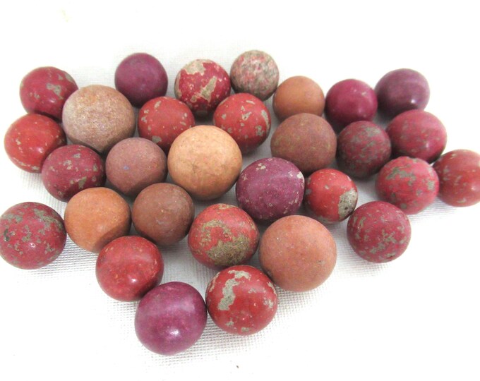 Set of 30 Antique Clay Marbles. 7D4G10CK1 - Etsy