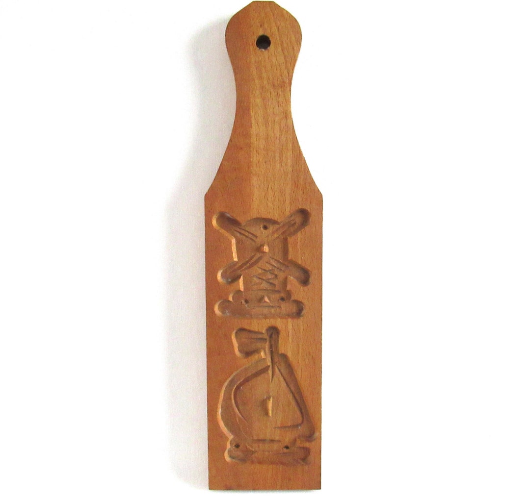 Vintage Dutch Folk Art Cookie Mold: Windmill & Ship Design - Etsy