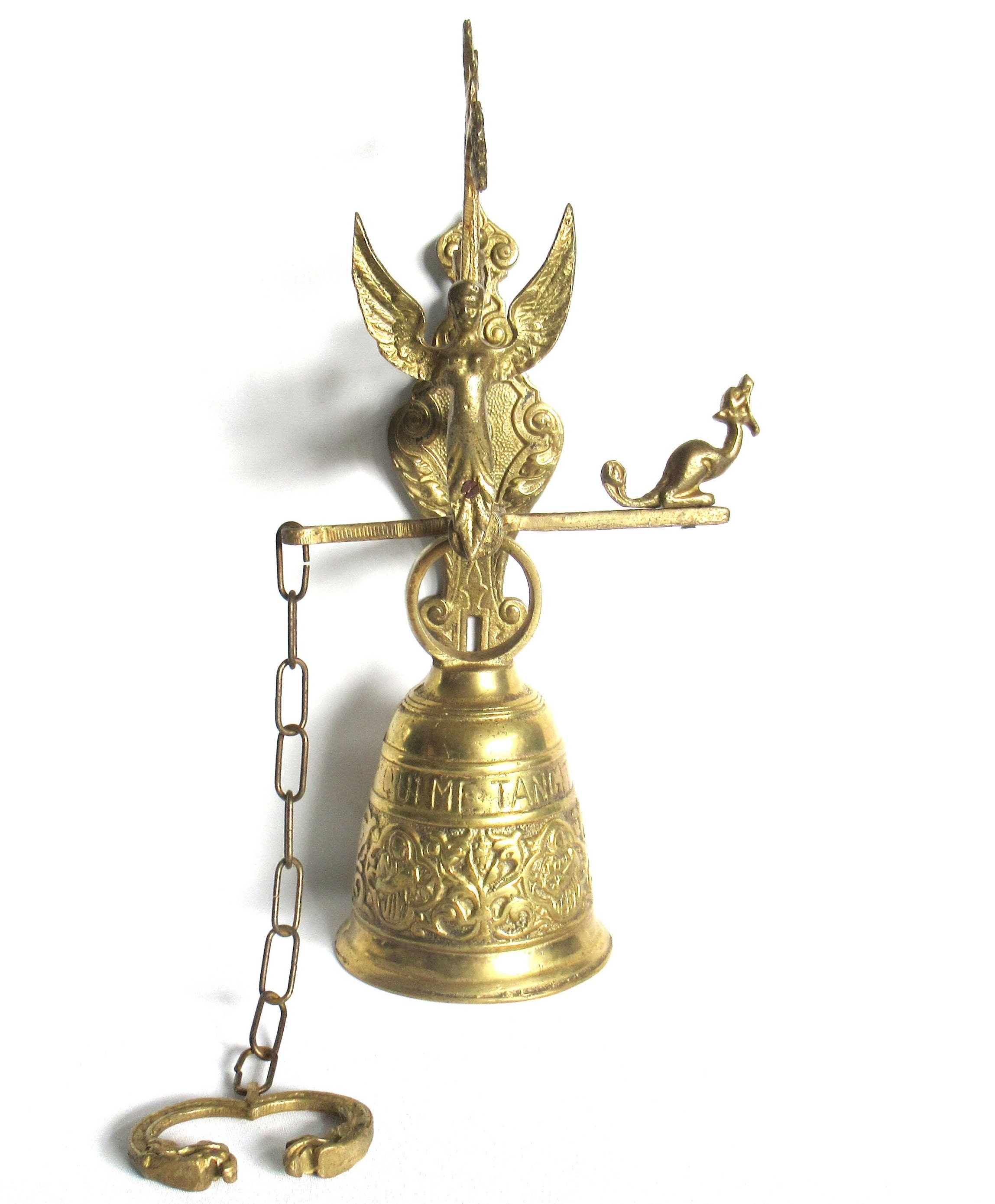 Solid Brass Hanging Door Bell. Entrance Bell, Porch Bell, Monastery ...
