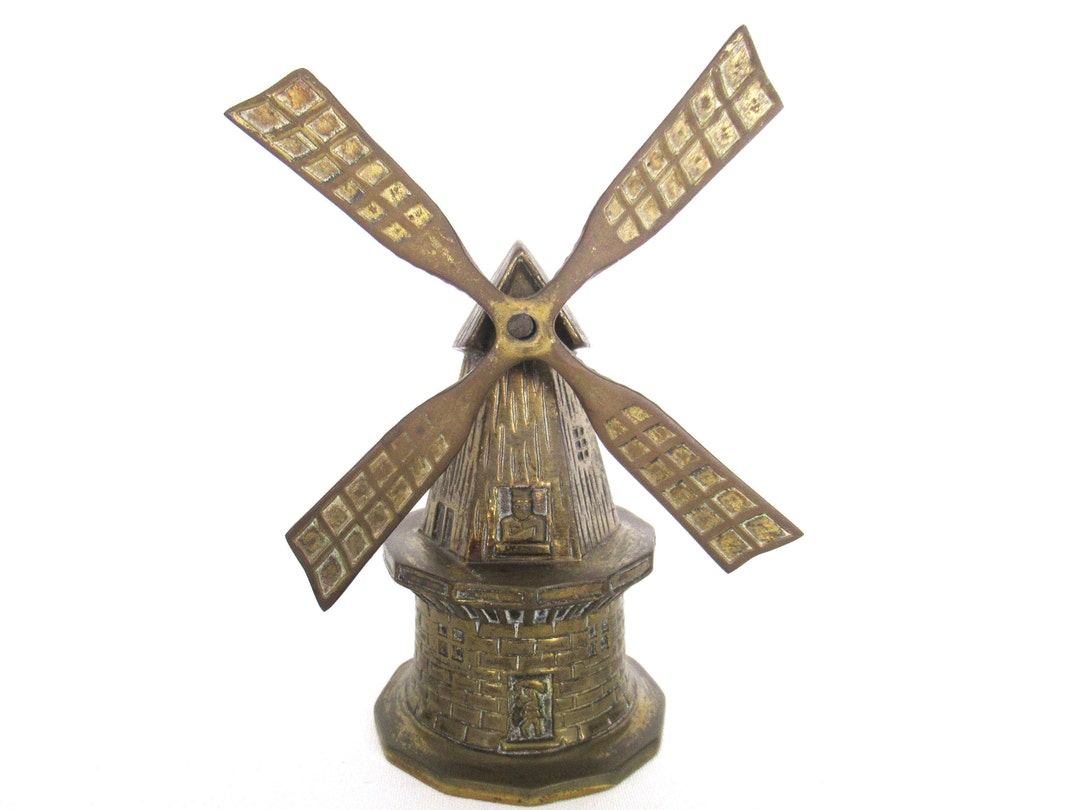 Vintage Brass Windmill Bell: Dutch Scenery Desk Decor - Etsy