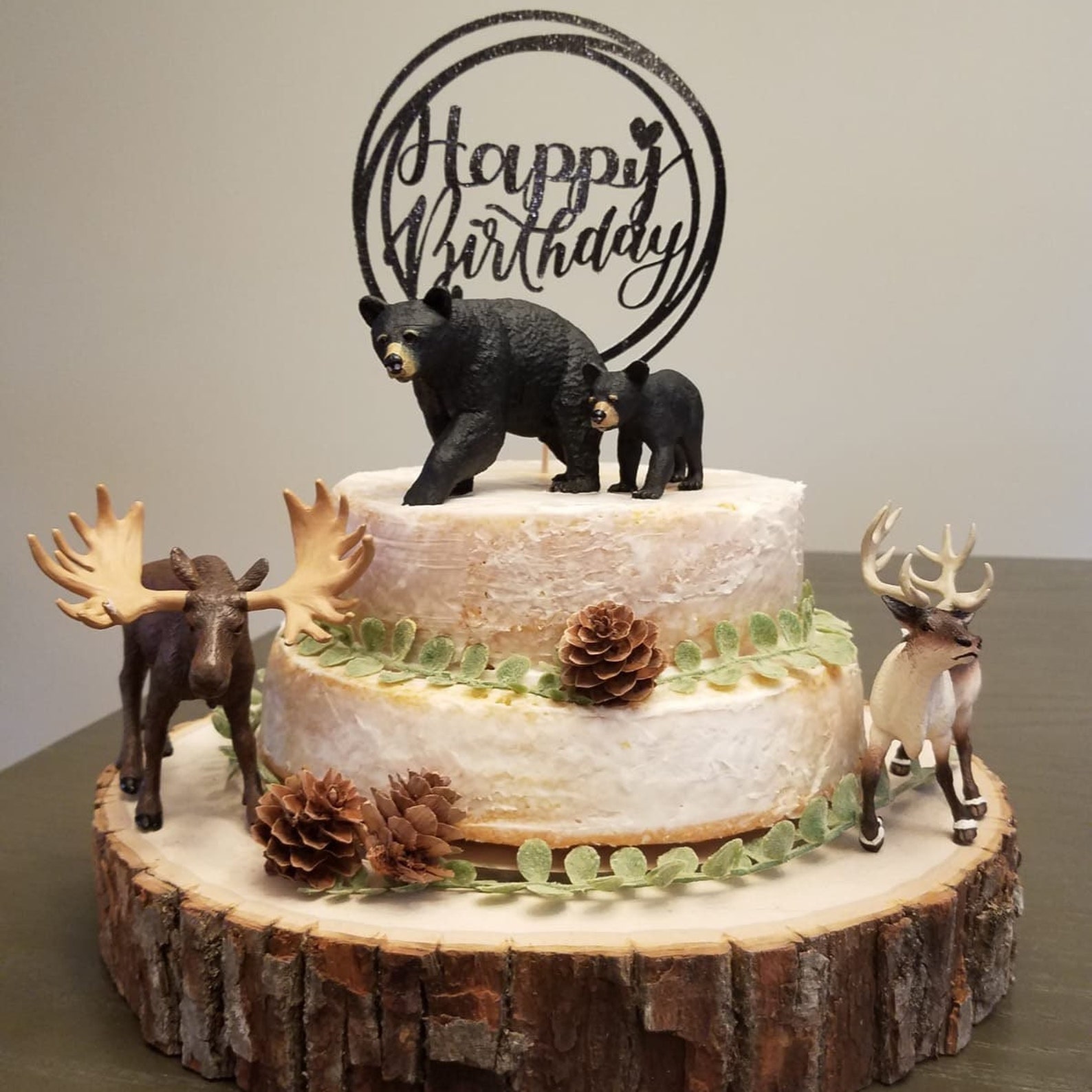 Happy Birthday Cake Topper Round Cake Topper Swirl Cake - Etsy