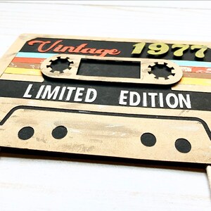 Cassette Tape Cake Toppers, Made in 1977 Cake Topper, Vintage 1977 Cake ...