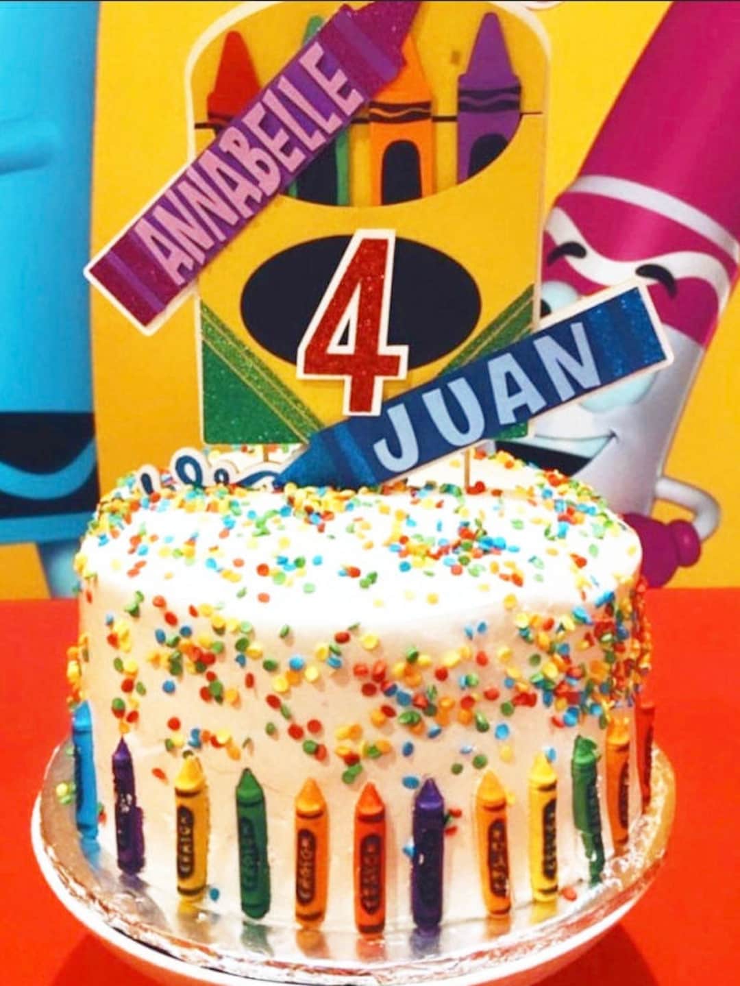 Crayon Cake Topper, Personalized Cake Toppers, Crayon Birthday ...