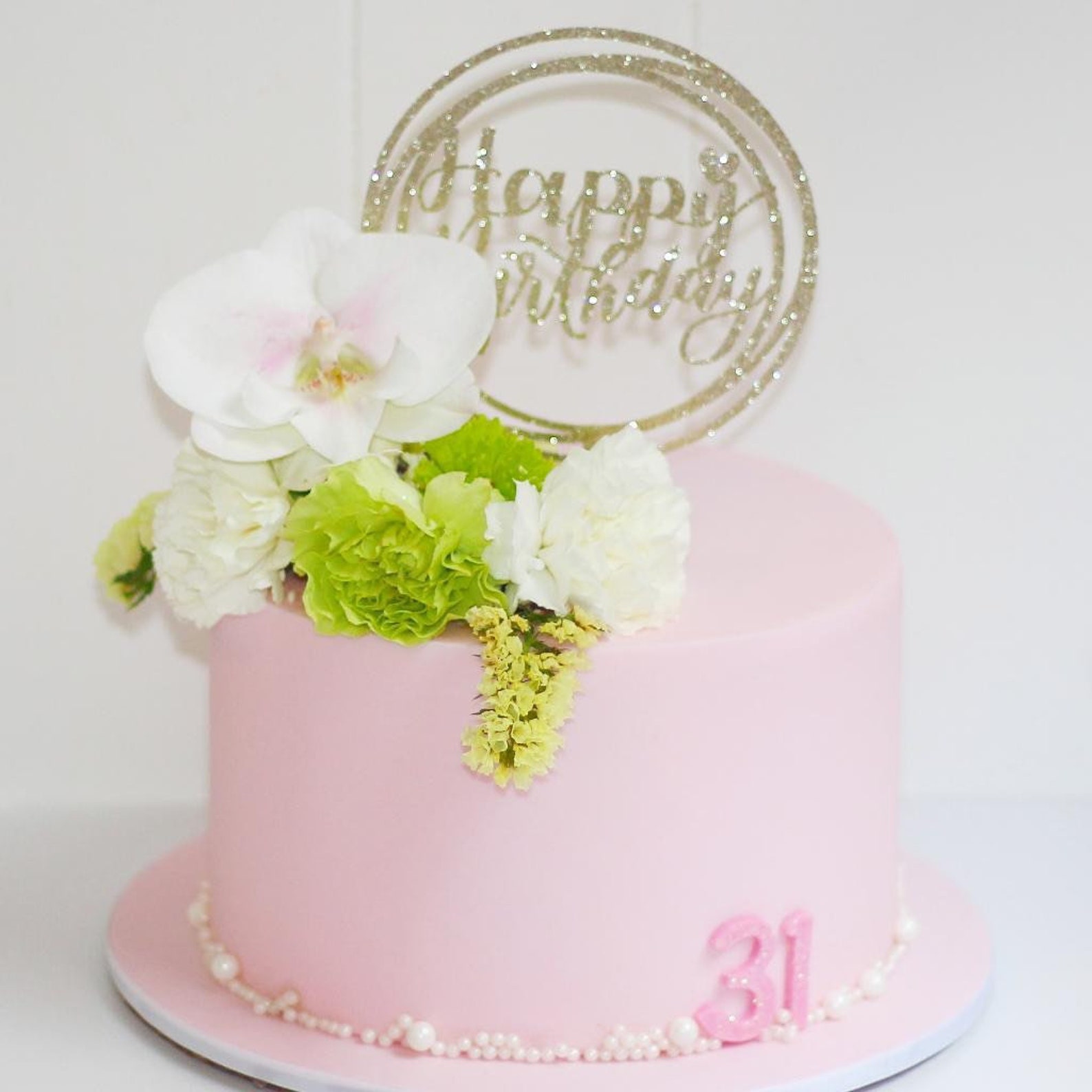 Happy Birthday Cake Topper Round Cake Topper Swirl Cake | Etsy