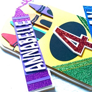 Crayon Cake Topper, Personalized Cake Toppers, Crayon Birthday ...