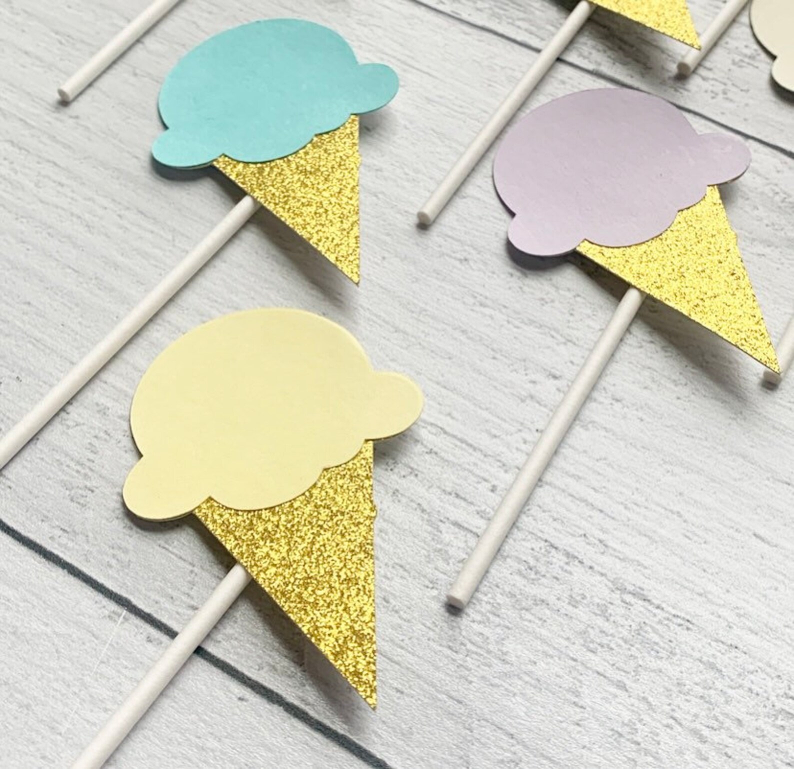 Ice-cream Cupcake Toppers Ice Cream Birthday Ice Cream Cone - Etsy