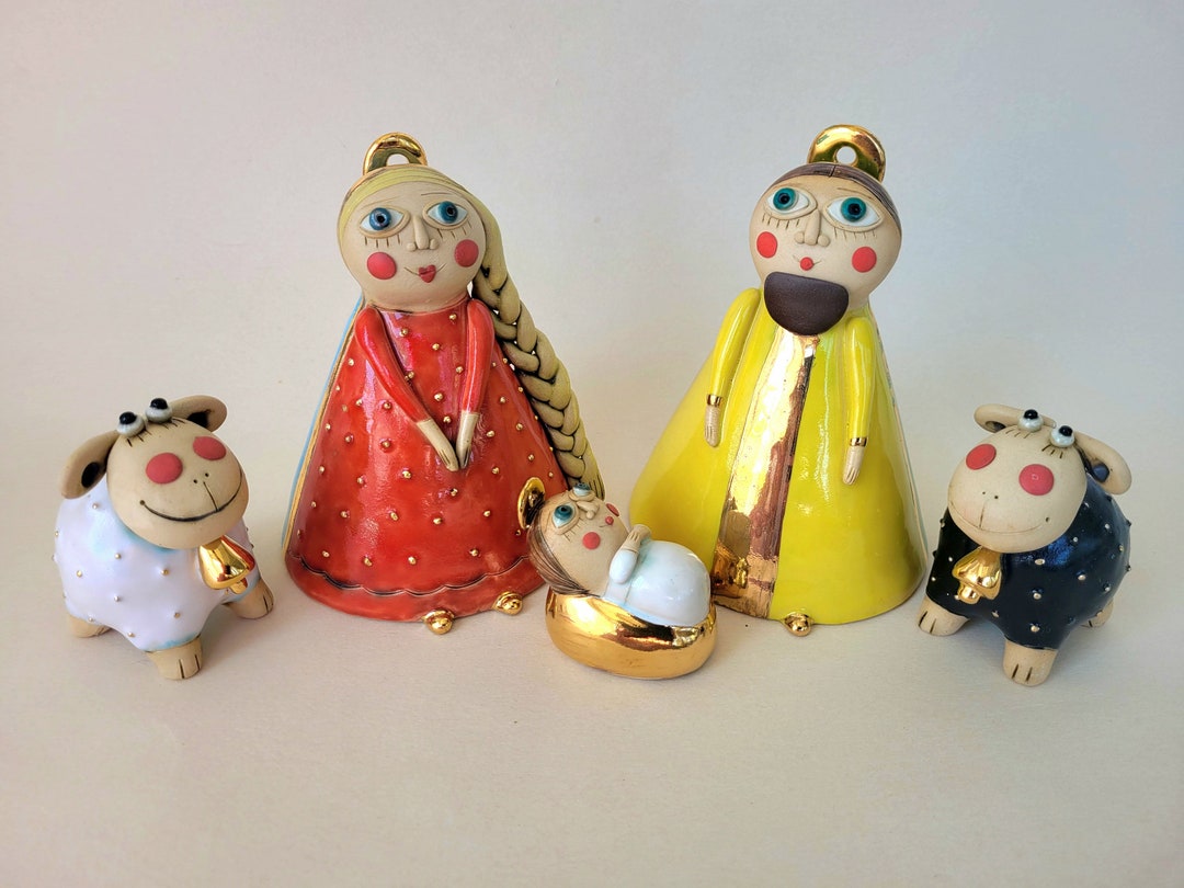 Handmade Ceramic Nativity Set: Colorful Christmas Decor - Etsy