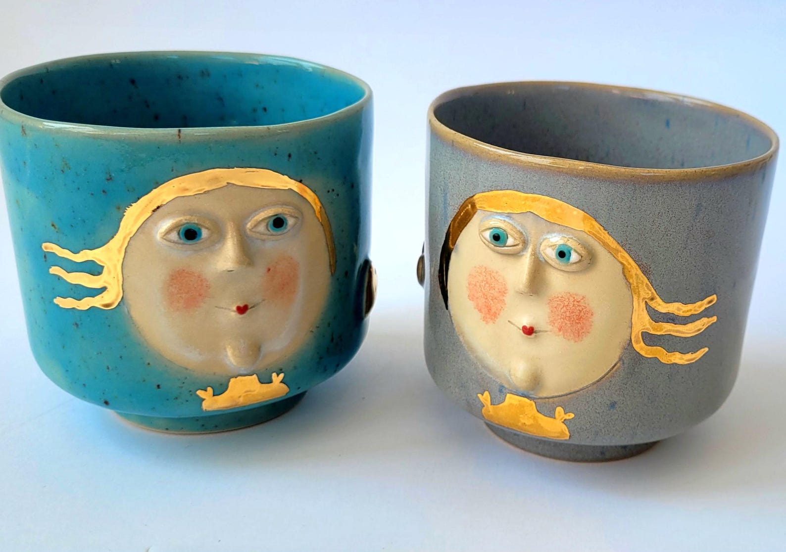 Handmade Angel Mugs: Stoneware & Porcelain With Gold Details - Etsy