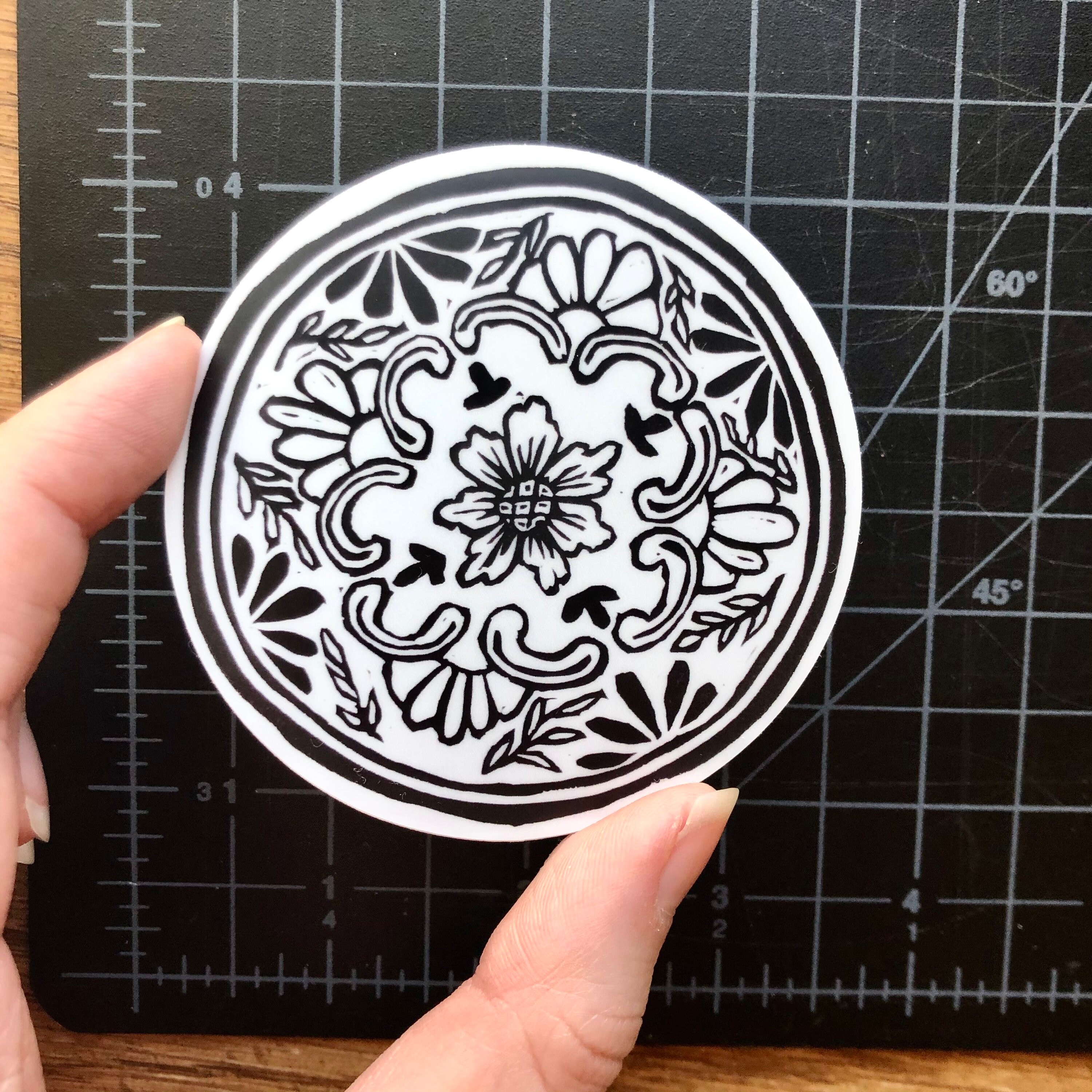 Plate Sticker Vinyl Die Cut Sticker Original Illustration | Etsy