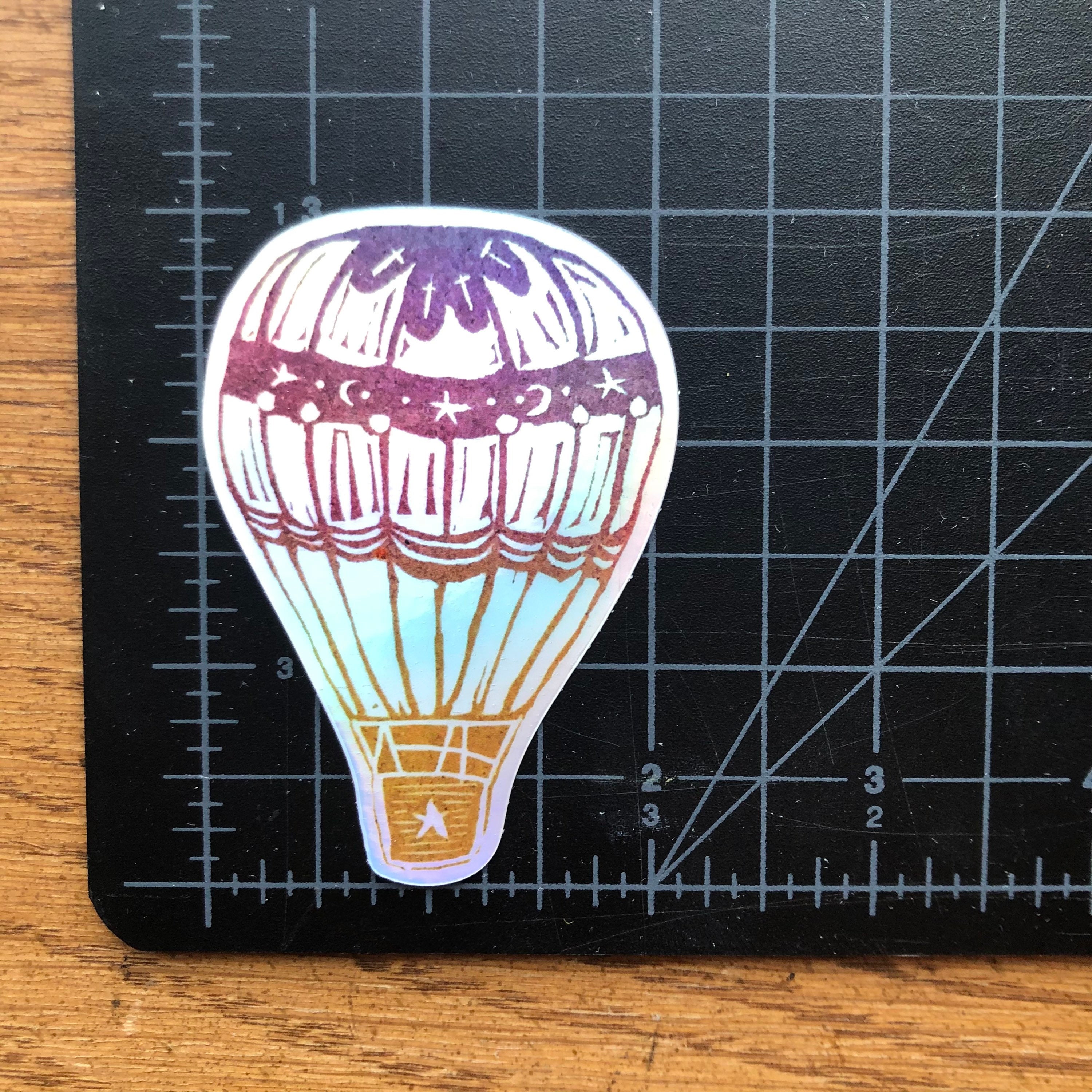 Hot Air Balloon Sticker, Holographic Sticker, Vinyl Die Cut Sticker ...