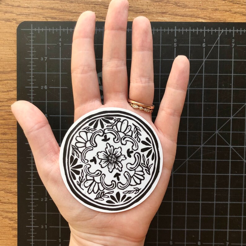 Plate Sticker Vinyl Die Cut Sticker Original Illustration - Etsy