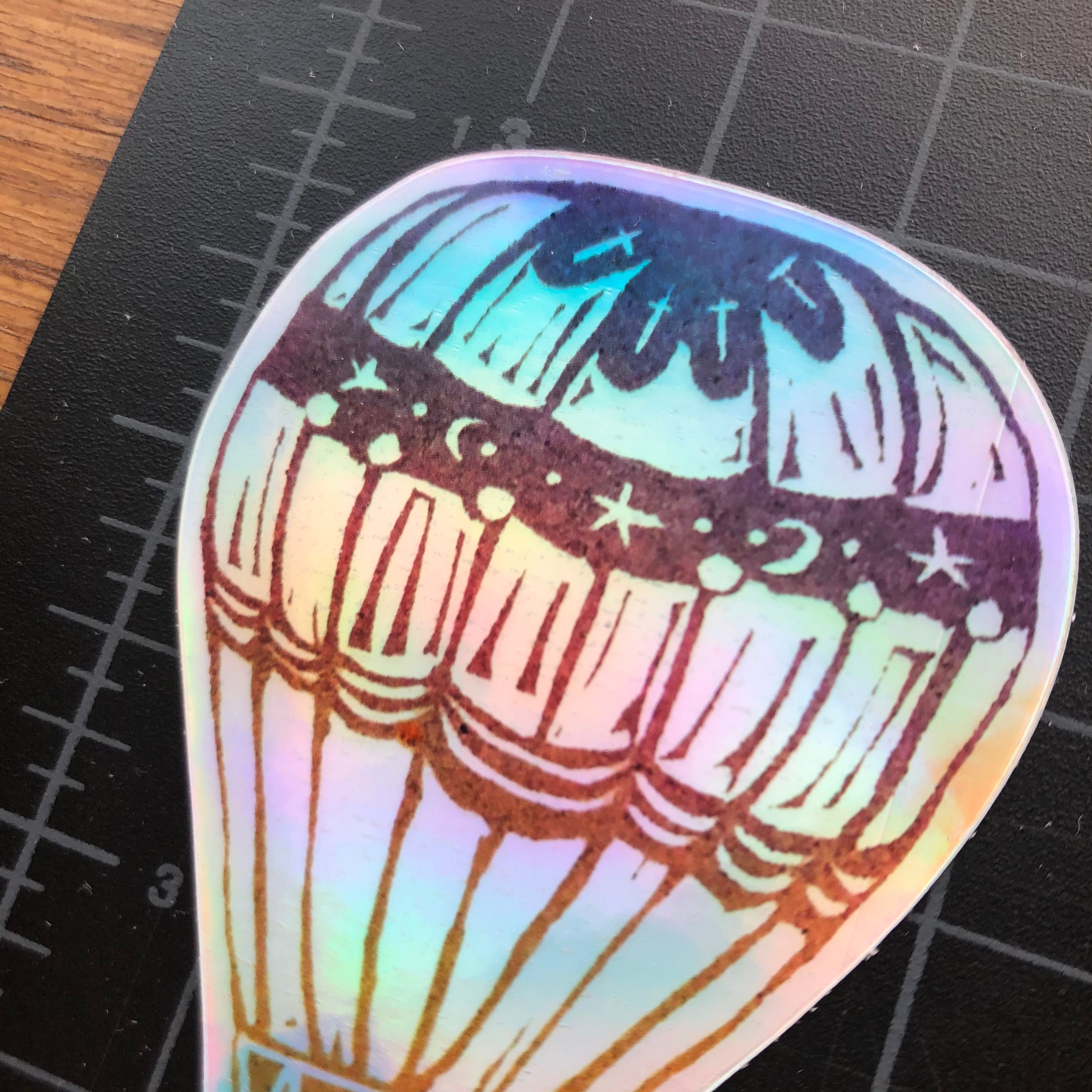 Hot Air Balloon Sticker, Holographic Sticker, Vinyl Die Cut Sticker ...