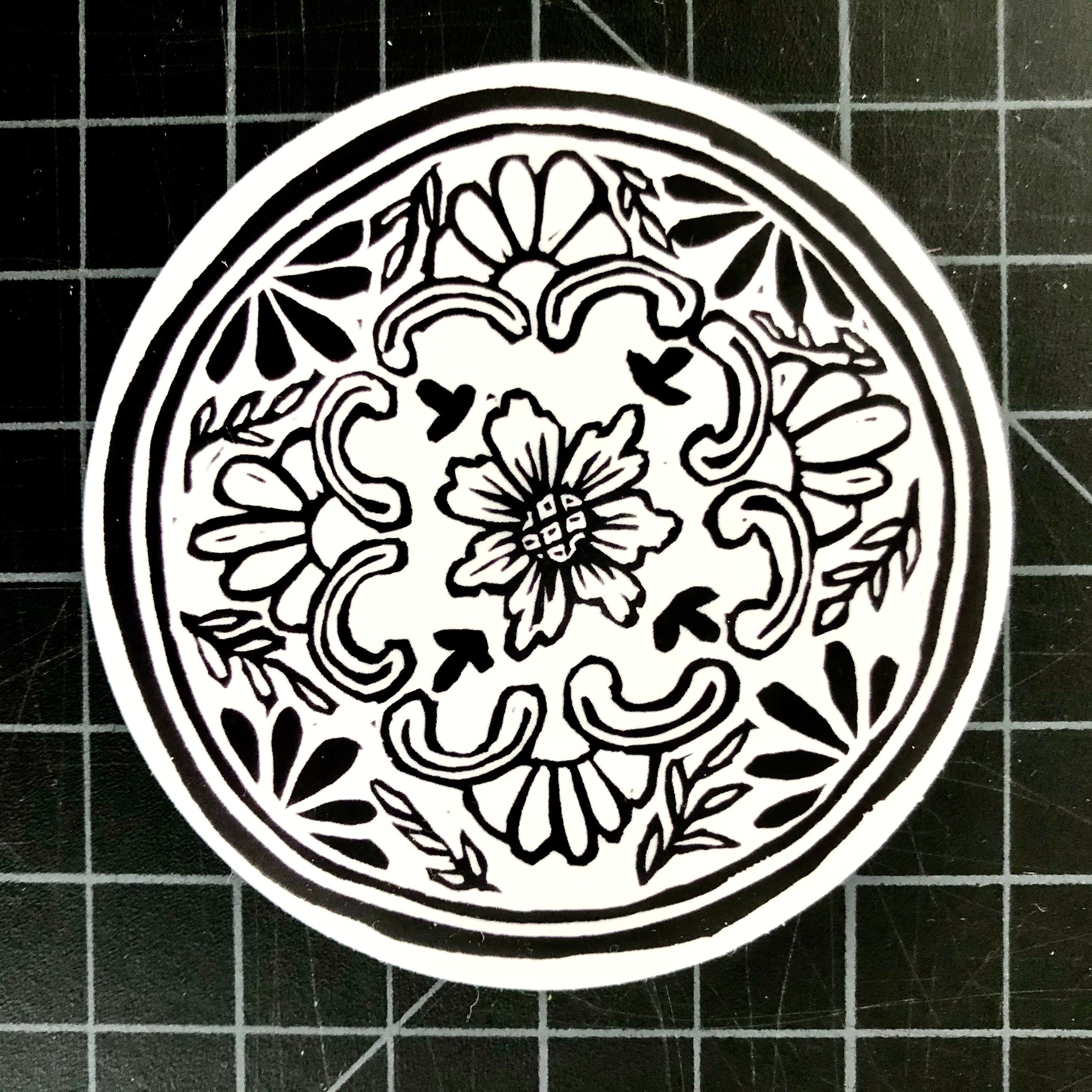 Plate Sticker Vinyl Die Cut Sticker Original Illustration - Etsy