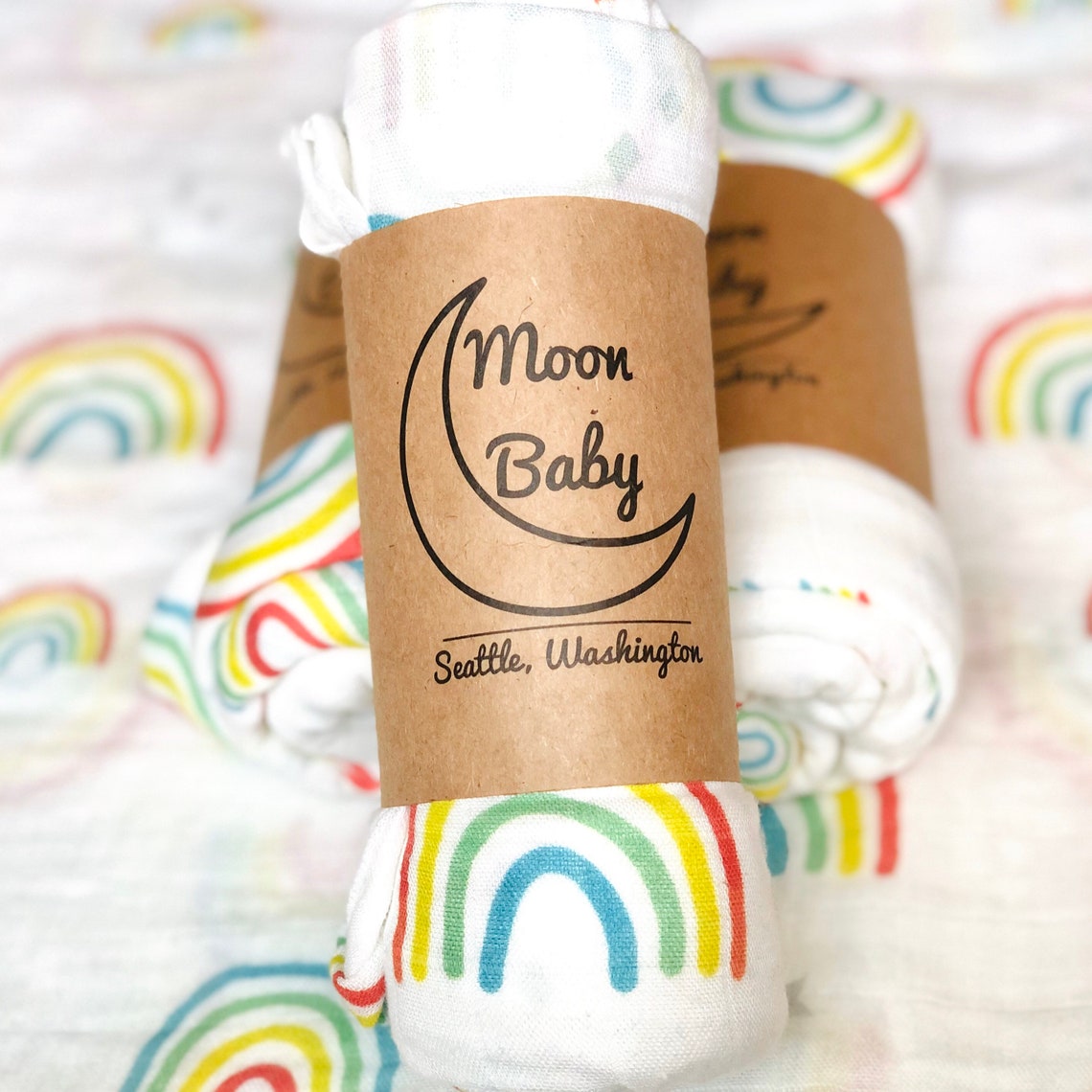 Organic Bamboo Rainbow Muslin Baby Swaddle Blanket - Etsy