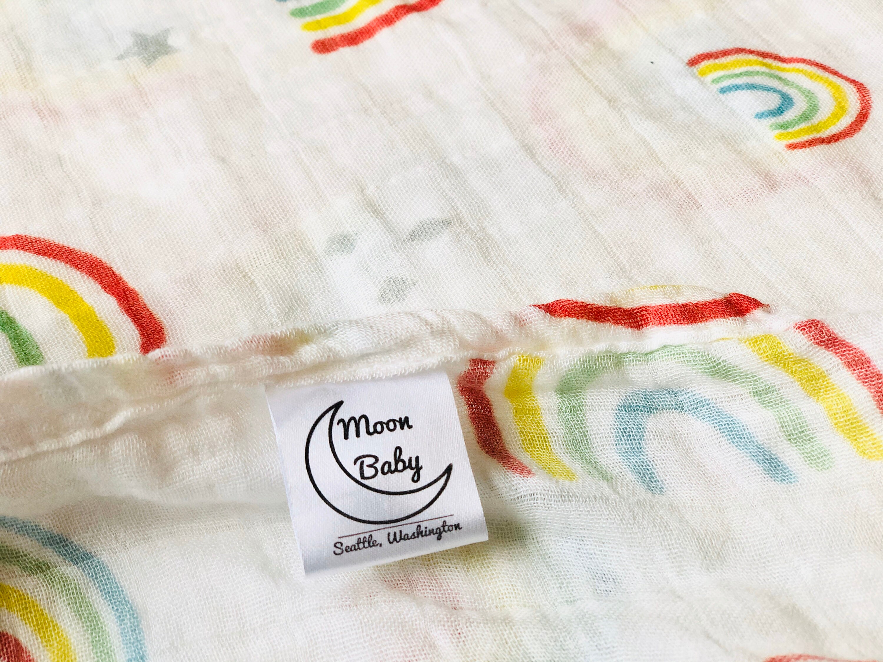 Organic Bamboo Rainbow Muslin Baby Swaddle Blanket - Etsy