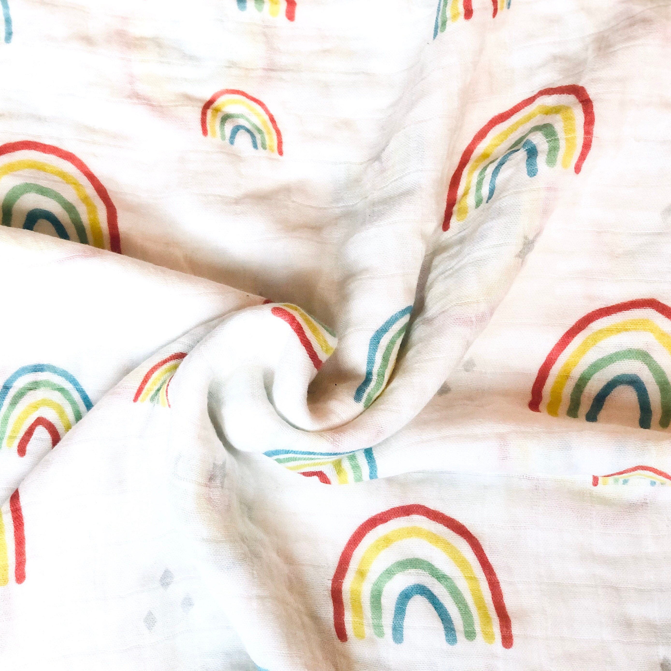 Organic Bamboo Rainbow Muslin Baby Swaddle Blanket - Etsy