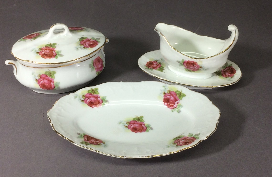Rose Pattern Child's China Made in Germany Covered Dish - Etsy