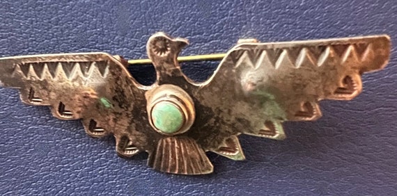 Navajo Native American Thunderbird Pin Hand Made Hand… - Gem