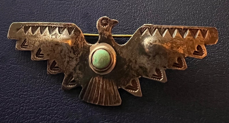 Navajo Native American Thunderbird Pin Hand Made Hand Stamped - Etsy