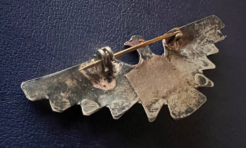 Navajo Native American Thunderbird Pin Hand Made Hand Stamped Repousee ...