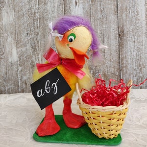 Paper Mache Easter Duck Candy Container Collectible Easter - Etsy