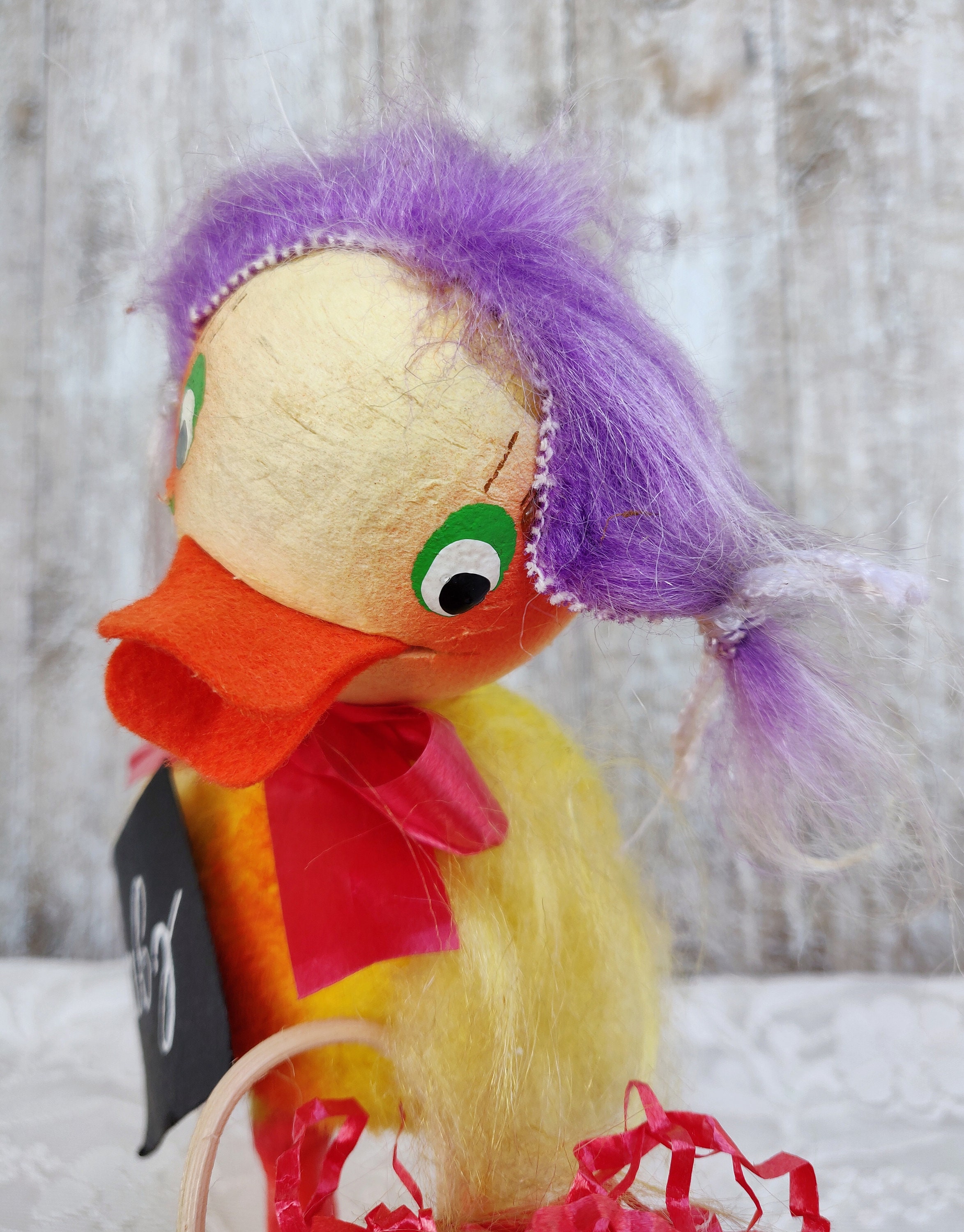 Paper Mache Easter Duck Candy Container Collectible Easter - Etsy