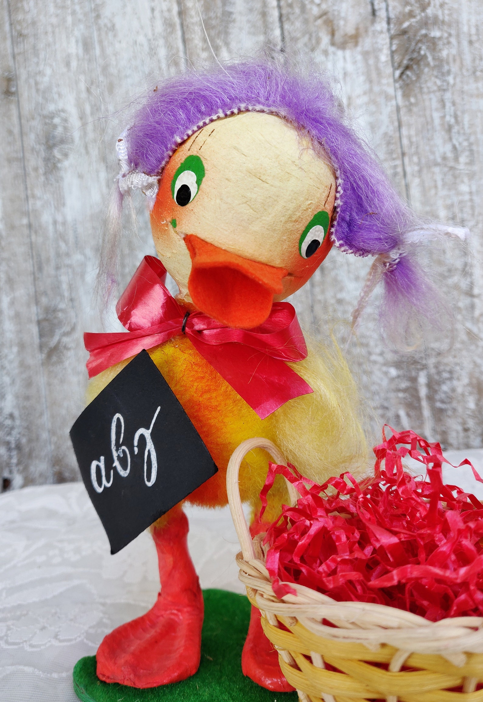 Paper Mache Easter Duck Candy Container Collectible Easter - Etsy