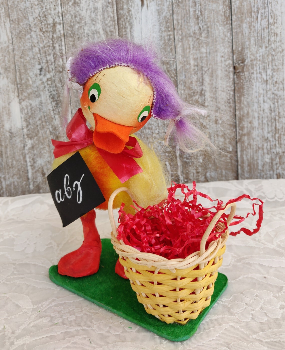 Paper Mache Easter Duck Candy Container Collectible Easter | Etsy