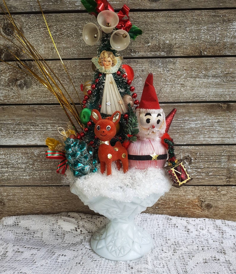 Vintage Christmas Tree Tabletop Arrangement Centerpiece in - Etsy