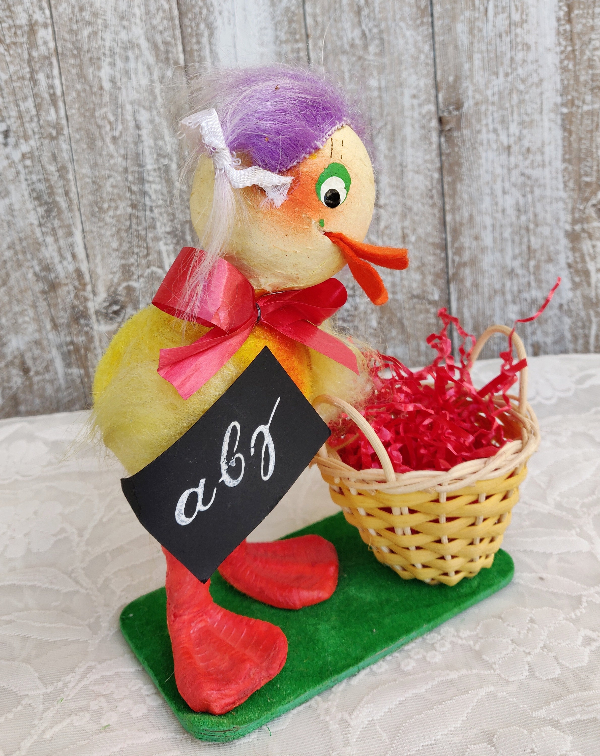 Paper Mache Easter Duck Candy Container Collectible Easter - Etsy