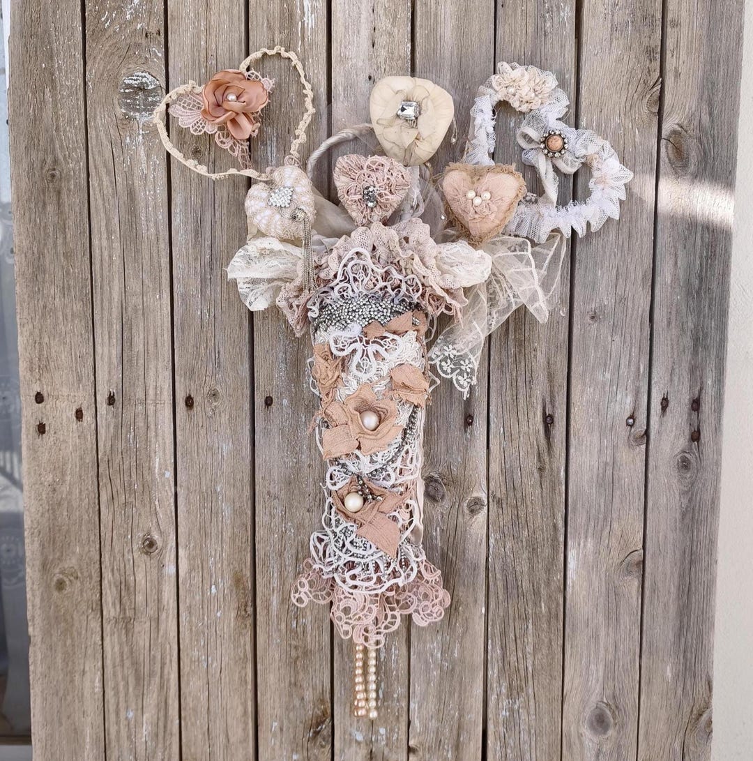 Victorian Tussie Mussie Cone With Vintage Lace & Heart Bouquet,handmade ...