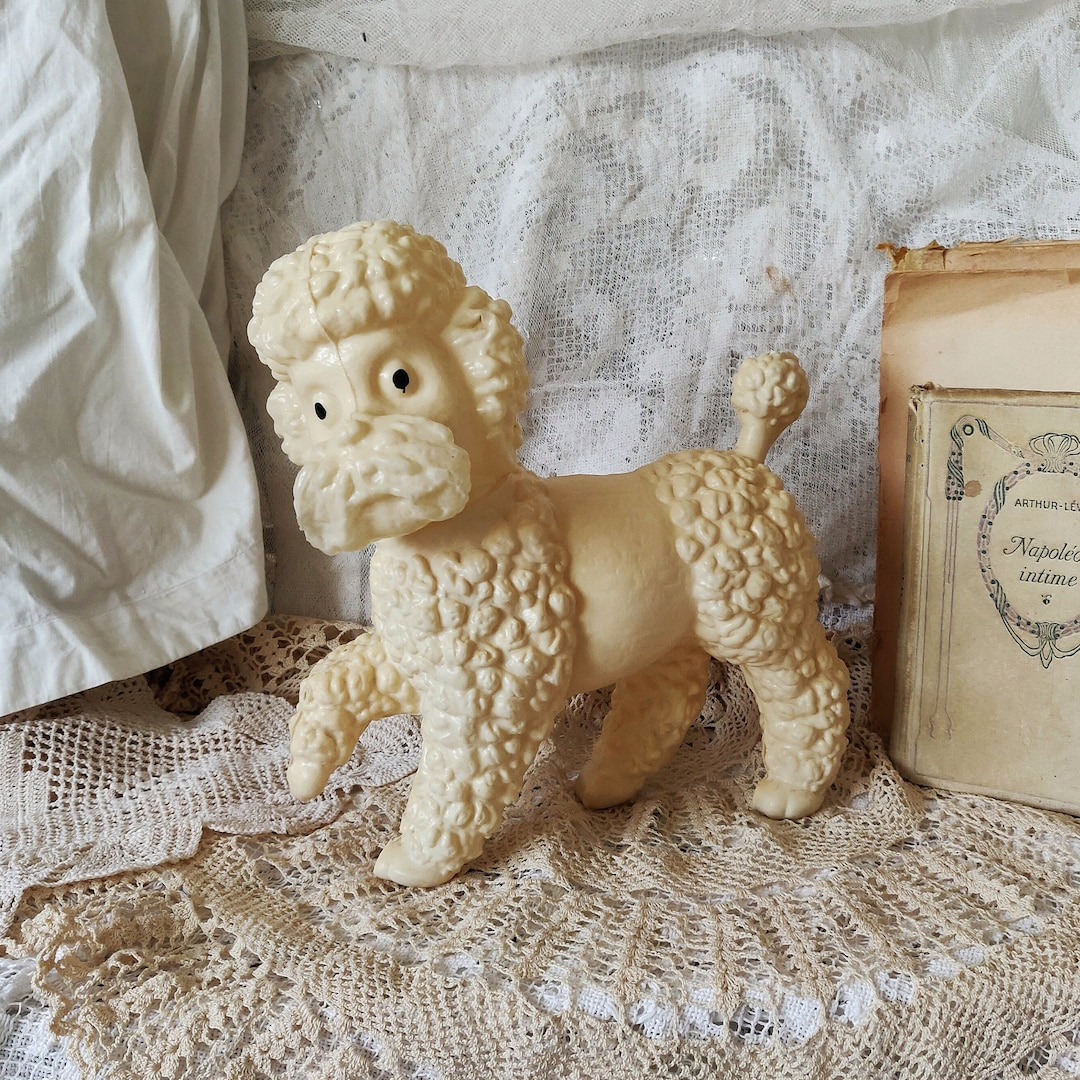 Vintage Plastic Toy Poodle, Old Blow Mold French Poodle, Collectible ...