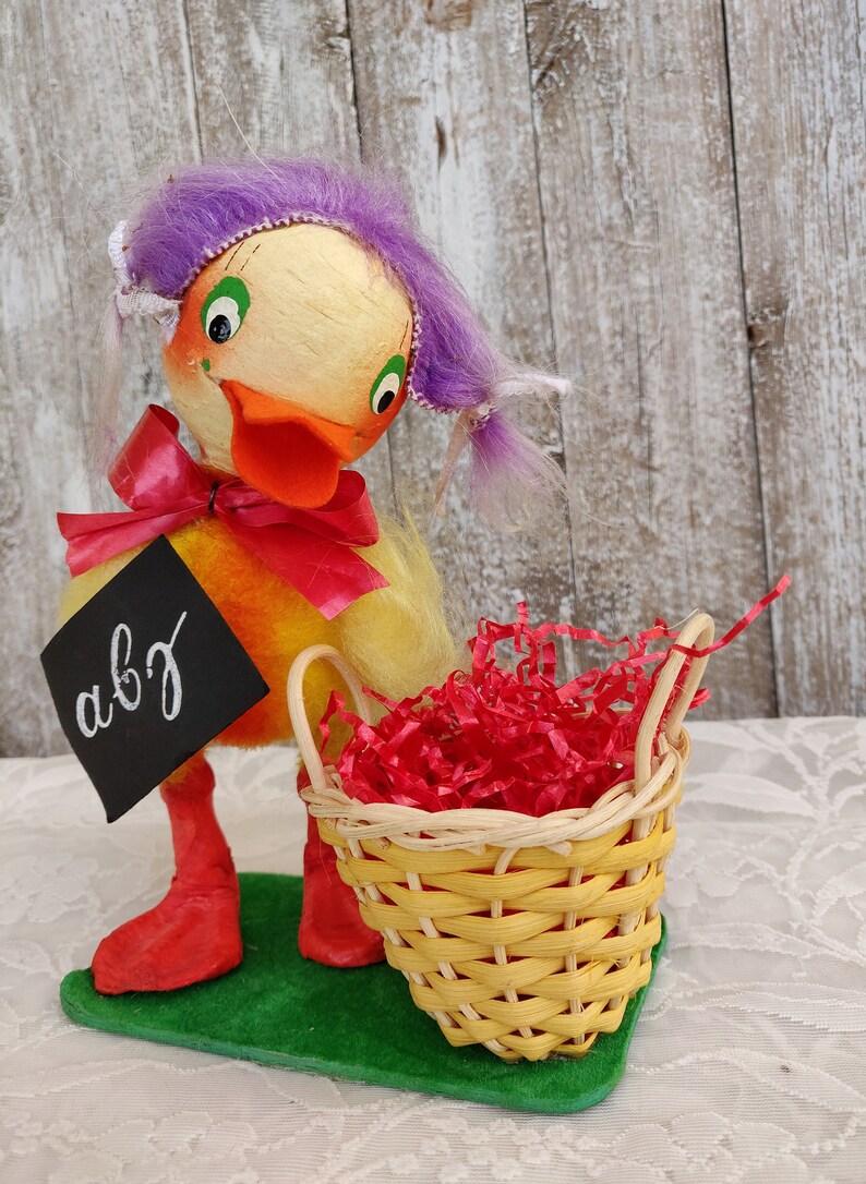 Paper Mache Easter Duck Candy Container Collectible Easter | Etsy