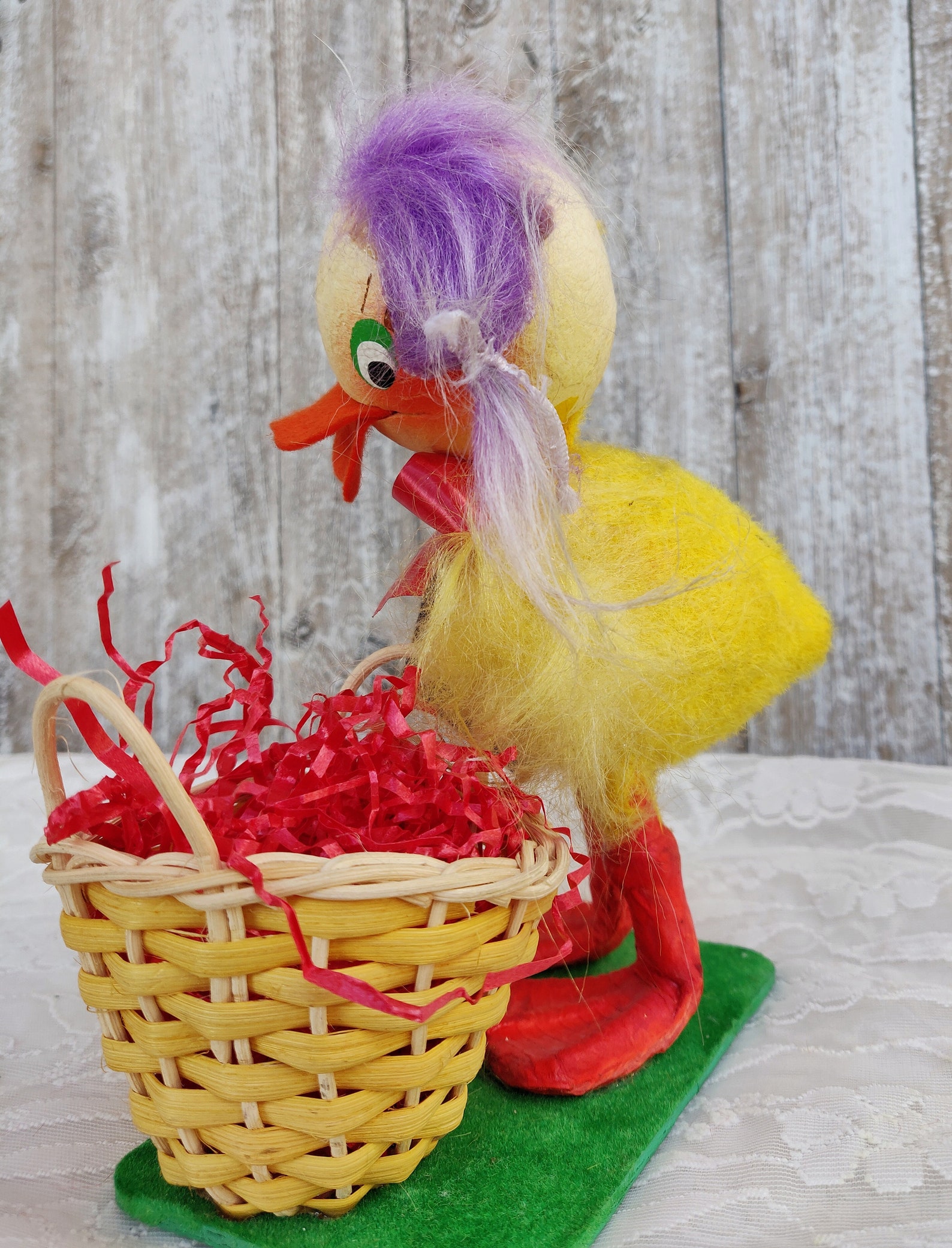 Paper Mache Easter Duck Candy Container Collectible Easter - Etsy
