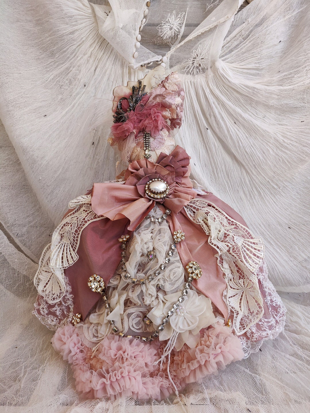 Miniature Pink Art Dress Form Mannequin, Shabby Table Top Dress Form ...