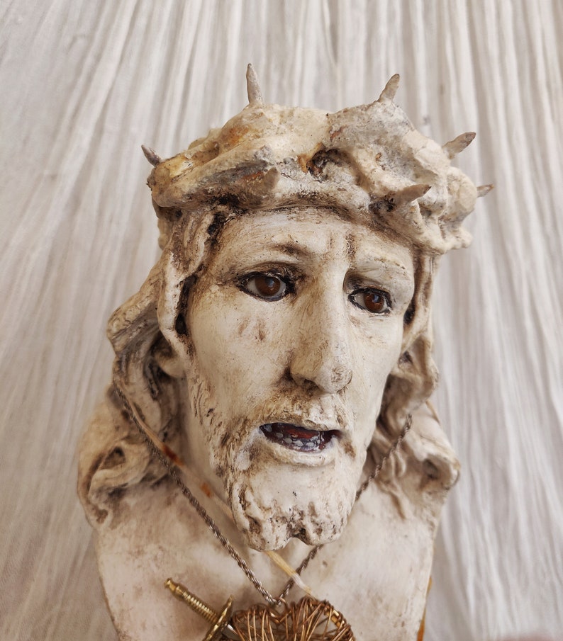 Jesus Christ Statue Bust, Vintage Religious Statuary, Religious ...