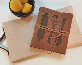 Leather recipe book | Etsy