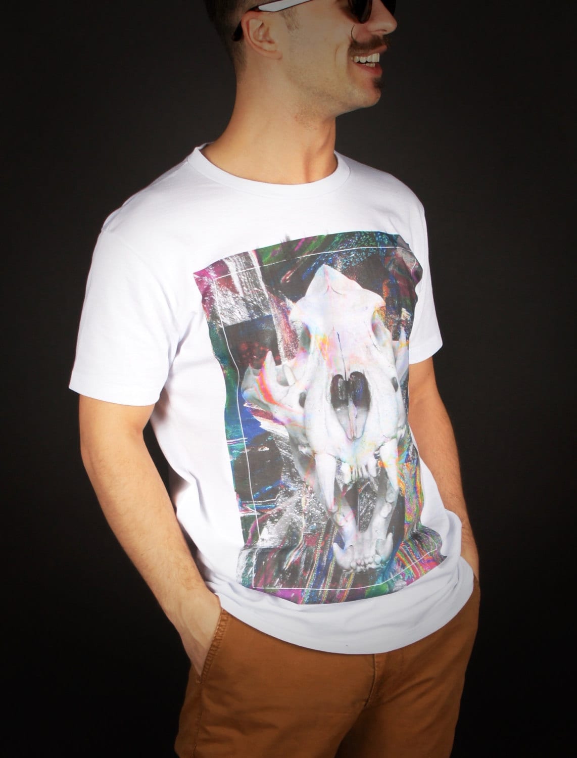 T-shirt Skull, Glitch T-shirt, Glitch Art, Apparel, Top and Tees ...