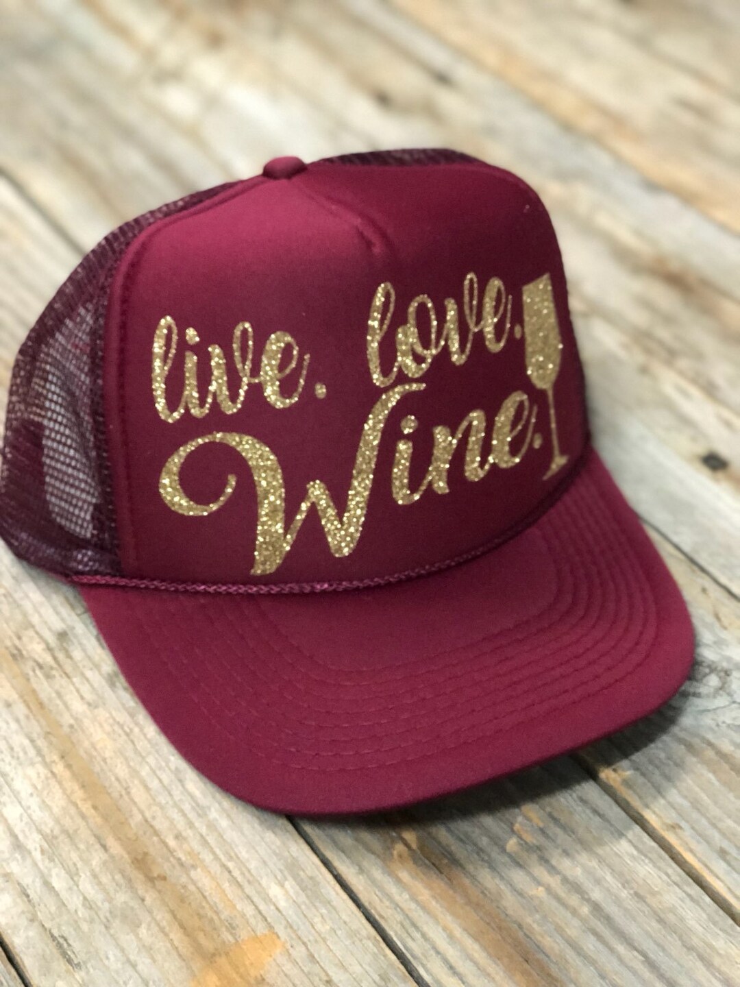 Live. Love. Wine - Trucker Hat - Etsy