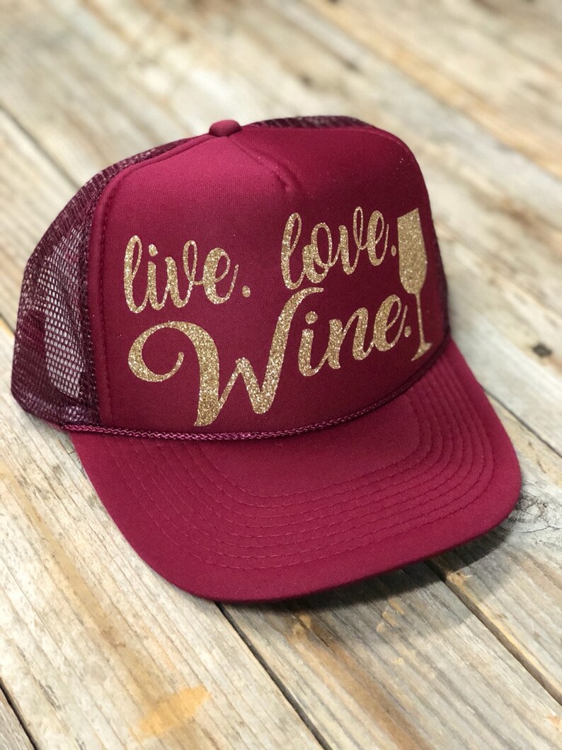 Live. Love. Wine - Trucker Hat - Etsy