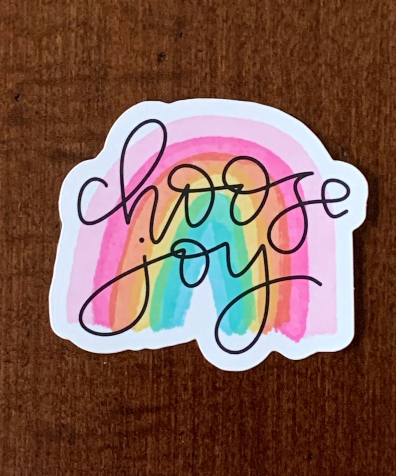 Choose Joy Rainbow Vinyl Sticker Decal Water Bottle - Etsy