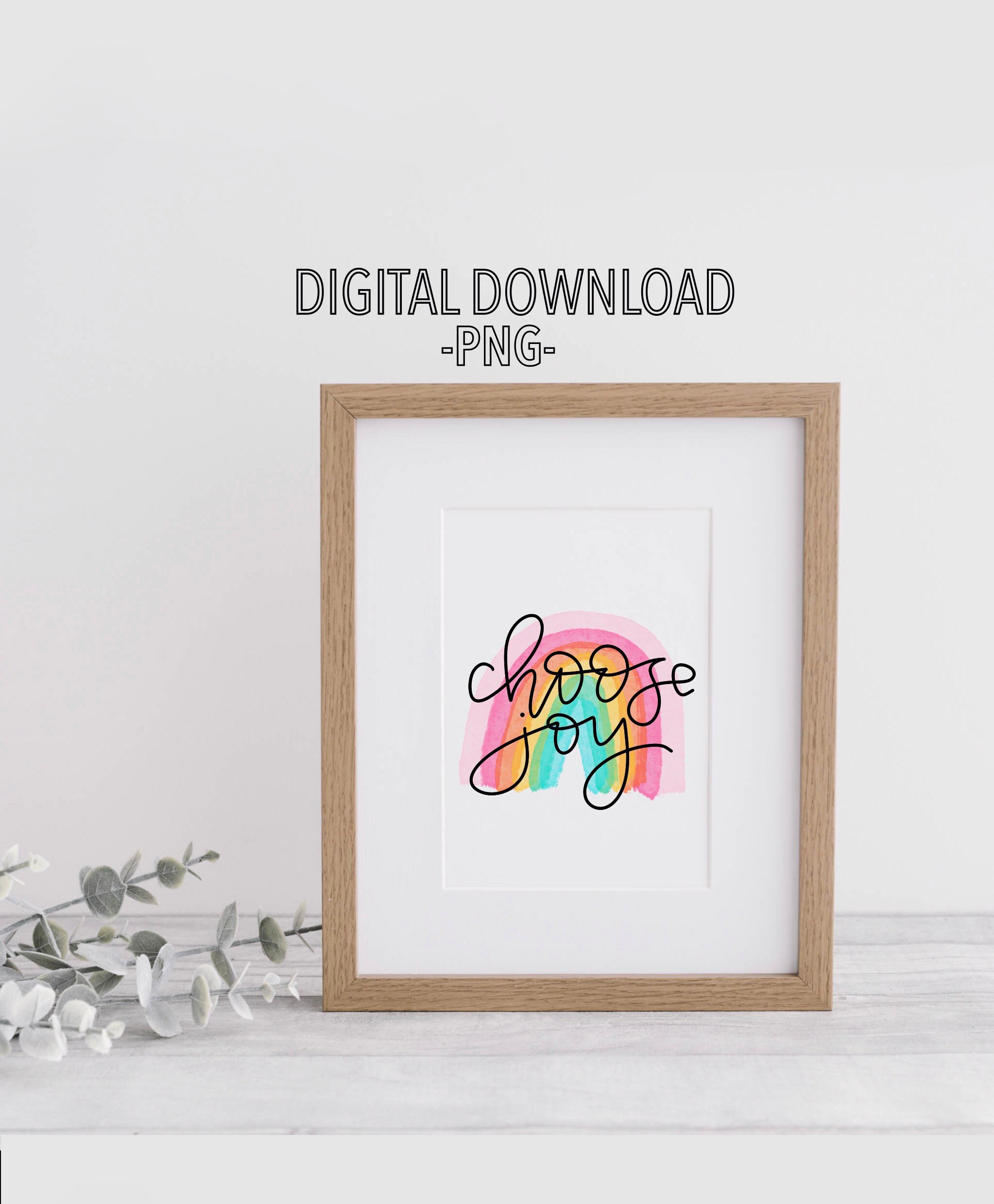 Choose Joy Rainbow - Printable Calligraphy Digital Download - Etsy